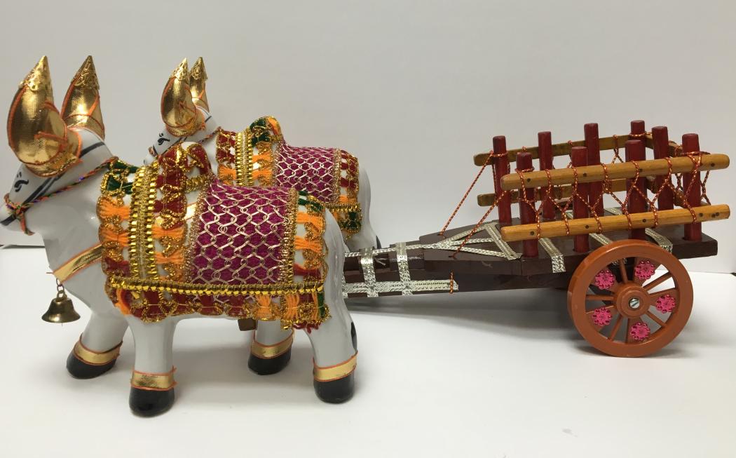 Handcrafted Traditional Design Bull Cart Set #25788 | DesiClik.com, USA