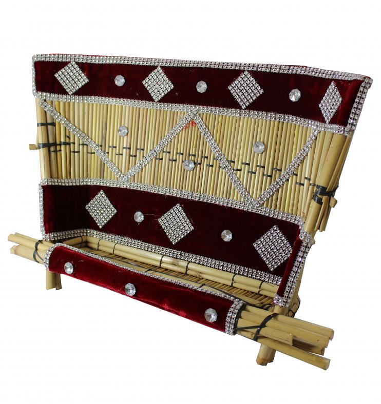 Velvet Supda w/ Stone Work for Wedding & Puja #26565 | DesiClik.com, USA