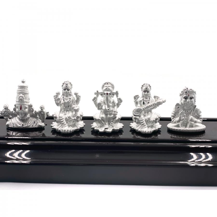 999 Pure Silver Panch Murthi Idol / Statue (#02) #51400 | DesiClik.com, USA