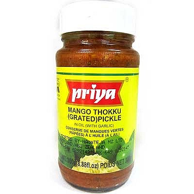 Priya Mango Thokku (Shredded) Pickle W/ Garlic 300 G #32522 | DesiClik ...