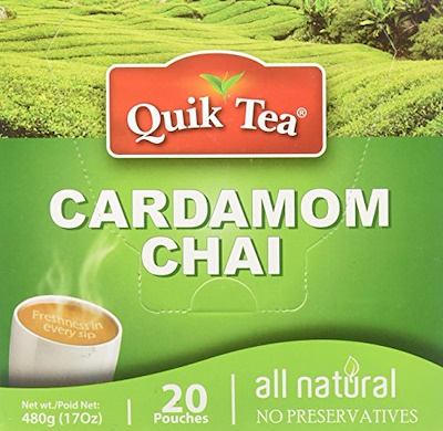 Quik Tea Cardamom Chai 20 Pouches 480 gm #37654 | DesiClik.com, USA