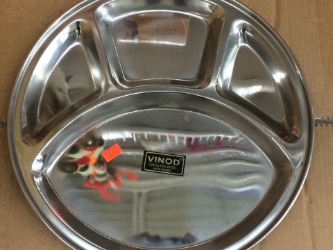 Stainless Steel Round Compartment Dinner Plate/Thali, Wholesale Thali