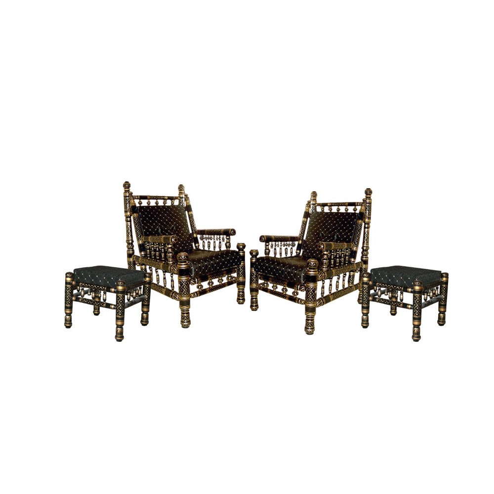 Sankheda Style Handmade Chair Set (4 pcs) #24205 | Buy Sankheda Sofa ...