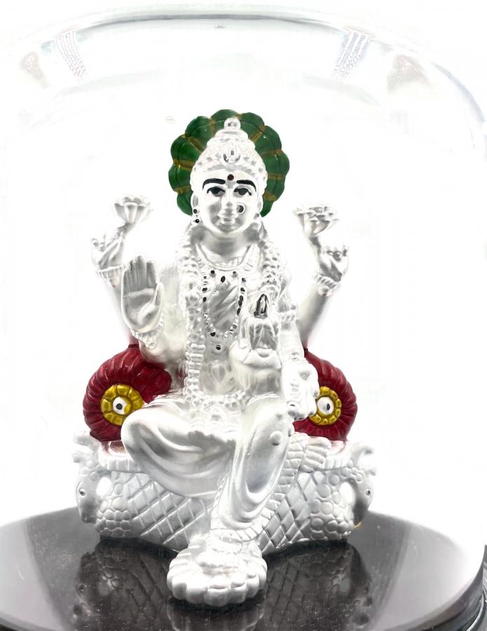 Pure Silver 999 Lakshmi Statue (#18) #51399 | DesiClik.com, USA
