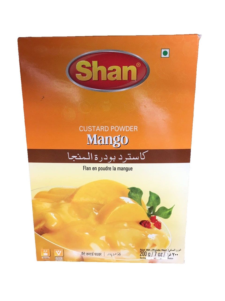 Shan Mango Custard Powder 200 gm #37694 | DesiClik.com, USA