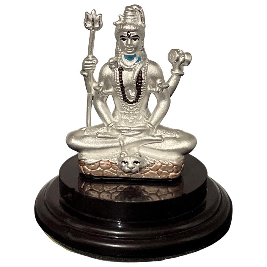 999 Pure Silver Lord Shiva Idol / Statue / Murti #55069 | DesiClik.com, USA