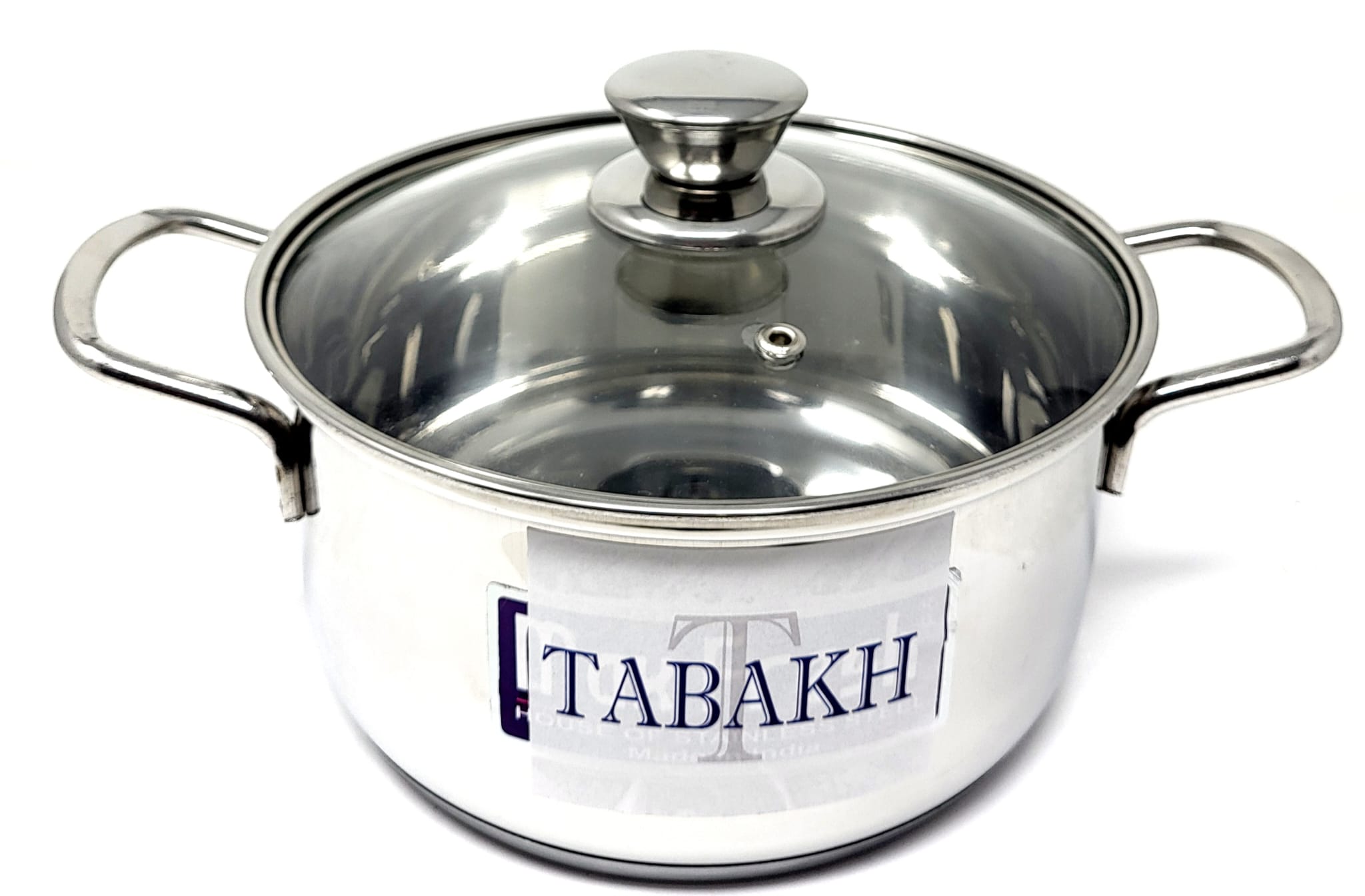 Tabakh Stainless Steel Casserole With Glass Lid 22cm #60426 | DesiClik ...