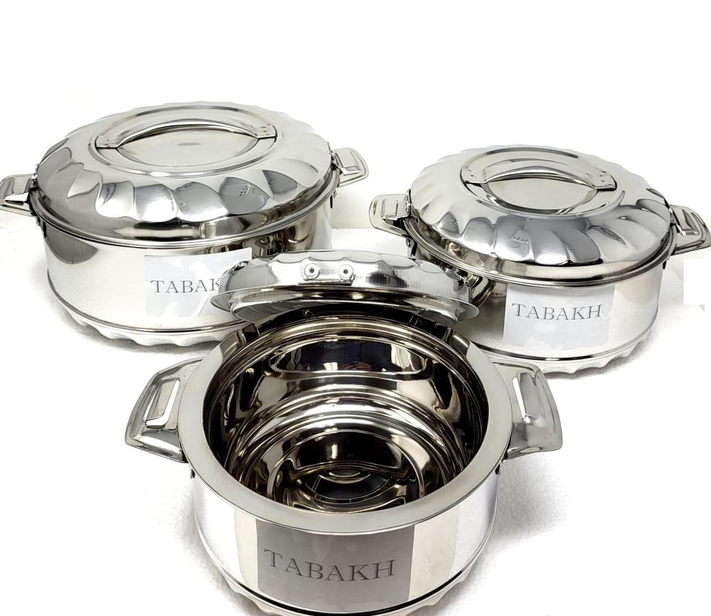 Tabakh SS Cold Hot Pot Food Insulated Casserole Double Wall 3pc #57462 ...