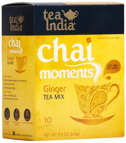 Tea India Ginger 10 Packets 224 G #33325 | DesiClik.com, USA